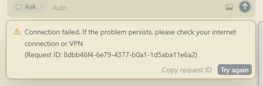 熊二不二 的想法: Cursor无法提示，网络链接失败解决方案 | 报错：cursor Connection failed. If the problem persists, pl… - 知乎