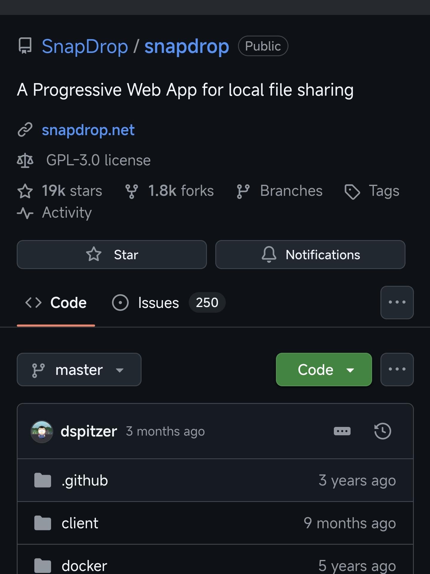 知乎用户Ctwt3A 的想法: 19K星开源工具Snapdrop：跨平台局域网文件传输神器，轻松替代AirDrop | 在多设备办公和生活场景中，跨平台文件传输一直是个难题。苹果生态的 ...
