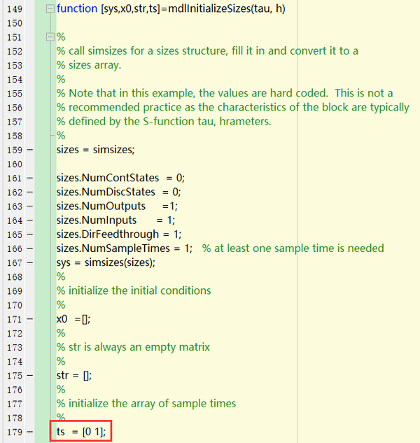 Chenglin Li 的想法: 踩坑！S函数内部初始化模块，采样时间设置： （1）ts=[0, 0]，默认设置，连续采样时间，不一定和simulink设置的固定步长保持一致！！ （2）ts ...