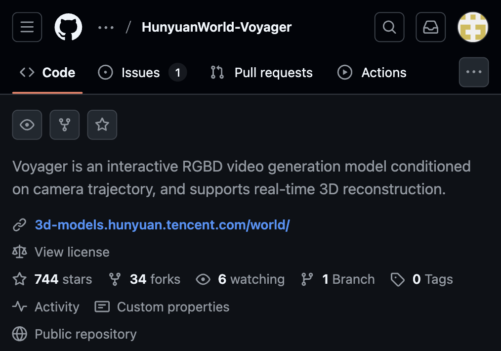 钱嘟嘟左卫门 的想法: 腾讯混元开源3D世界生成模型：HunyuanWorld-Voyager | HunyuanWorld-Voyager 是腾讯混元团队最新开源的3D世界生成模型，仅用一张 ...