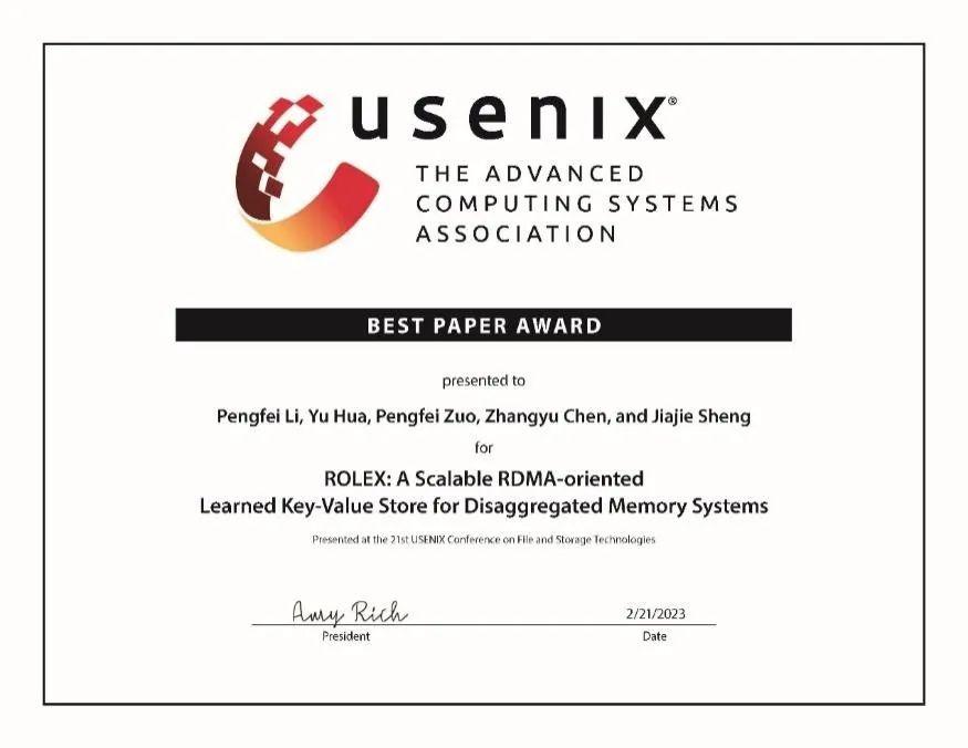 中华城市研究 的想法: 华科团队获FAST 2023最佳论文奖 | 第21届USENIX文件和存储技术国际会议（FAST，USENIX Conference on File and ...