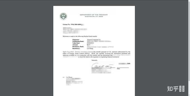 国际汇款被 OFAC 给截留了，能退回来吗？ - 知乎