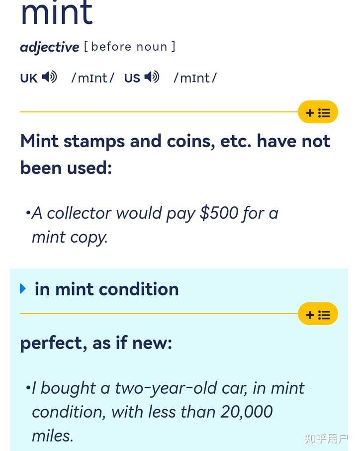 in mint condition意为完好无缺，为何? - 知乎