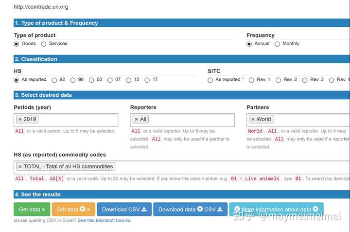 上UN comtrade数据库如何找按SITC详细分类的产品数据？求大神告知？ - 知乎