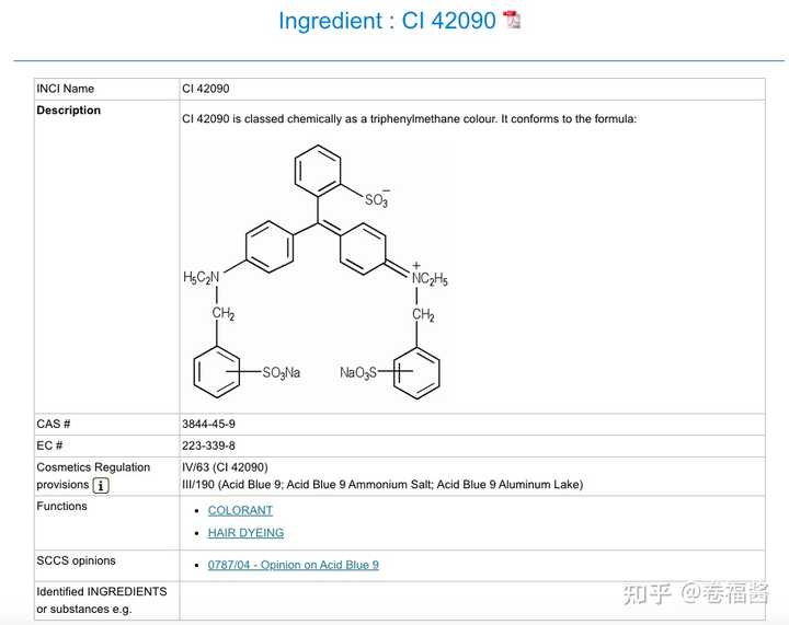 护肤品里添加的着色剂ci19140，ci14700，ci42090会对皮肤有影响吗？ - 知乎