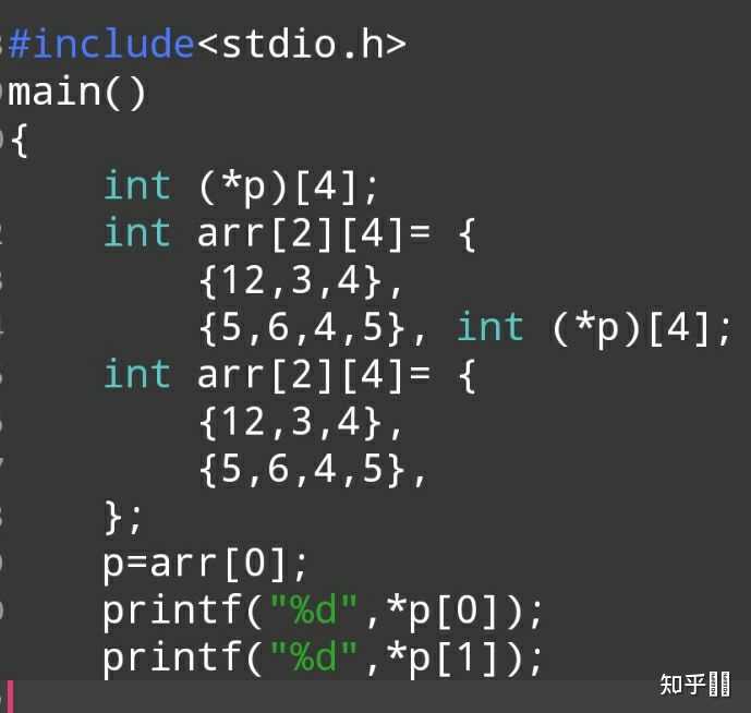 C语言指针int(*p)[4]如何理解？ - 知乎