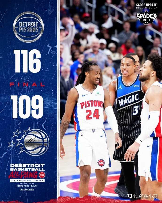 2526赛季NBA季后赛魔术 109:116 活塞，如何评价这场比赛？ - 知乎