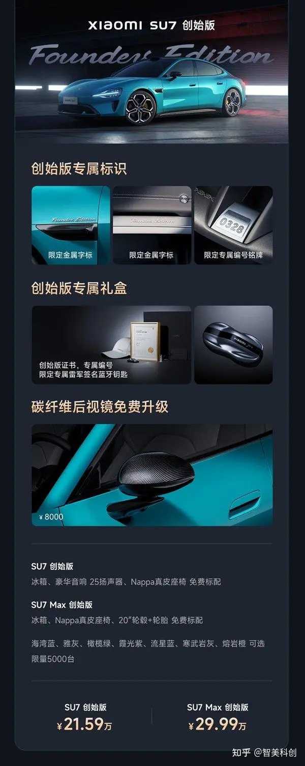 小米 SU7 推出创始版，此版本设计有何亮点？ - 知乎