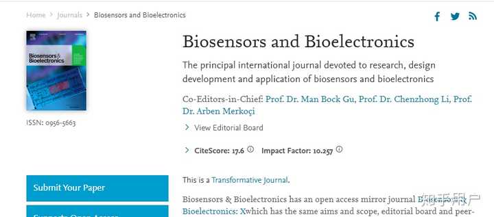 生物传感器领域 有名的期刊有哪些？ - 知乎