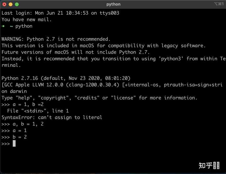 Python中,syntaxerror Cannot Assign To Literal是什么原因? 知乎 3124