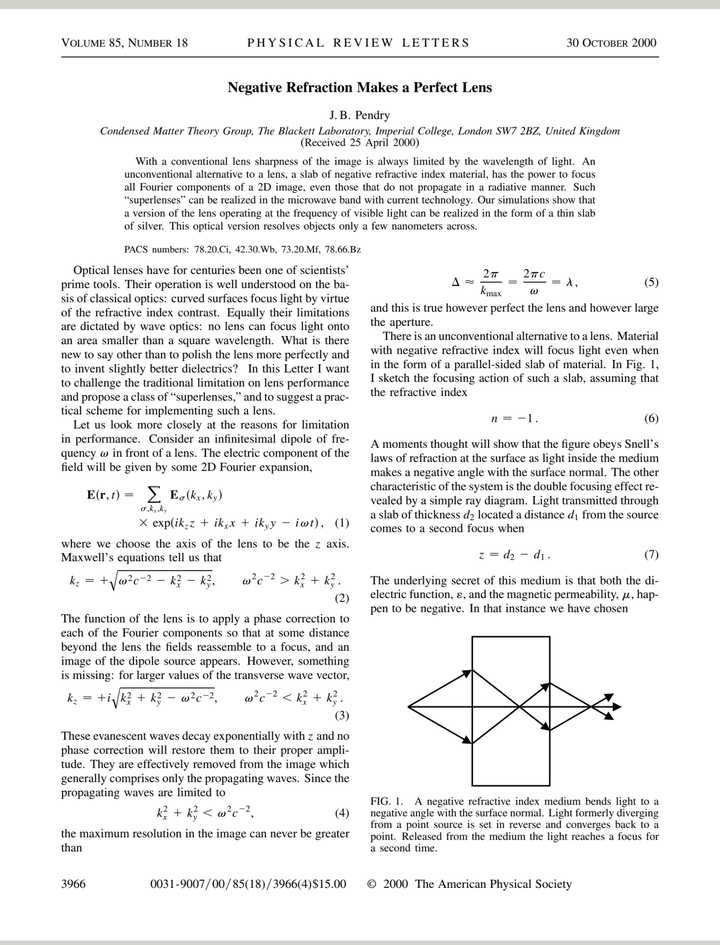 负折射平板透镜为什么能够实现完美成像？ - 知乎