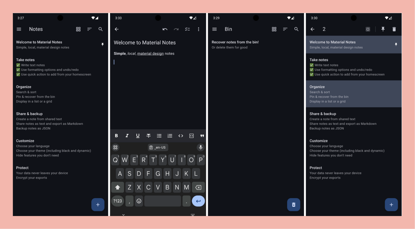 Material Notes：专为Android平台设计的强大且简洁的离线笔记应用，简单、安全又好用！
