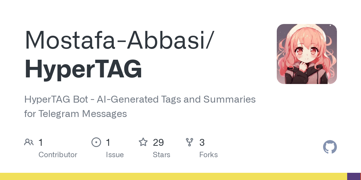 HyperTAG：利用AI技术，自动为Telegram消息生成智能标签和简要摘要，帮助你高效整理和查找信息！
