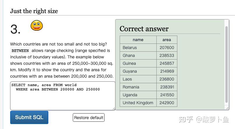 【刷题】SQLZOO（1-6） - 知乎