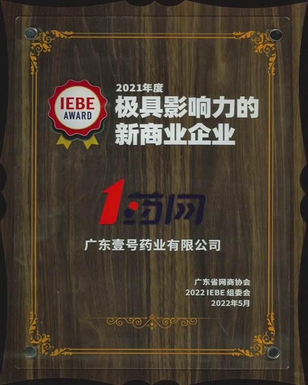 “IEBE 2021年度极具影响力的新商业企业”1药网荣获 - 知乎
