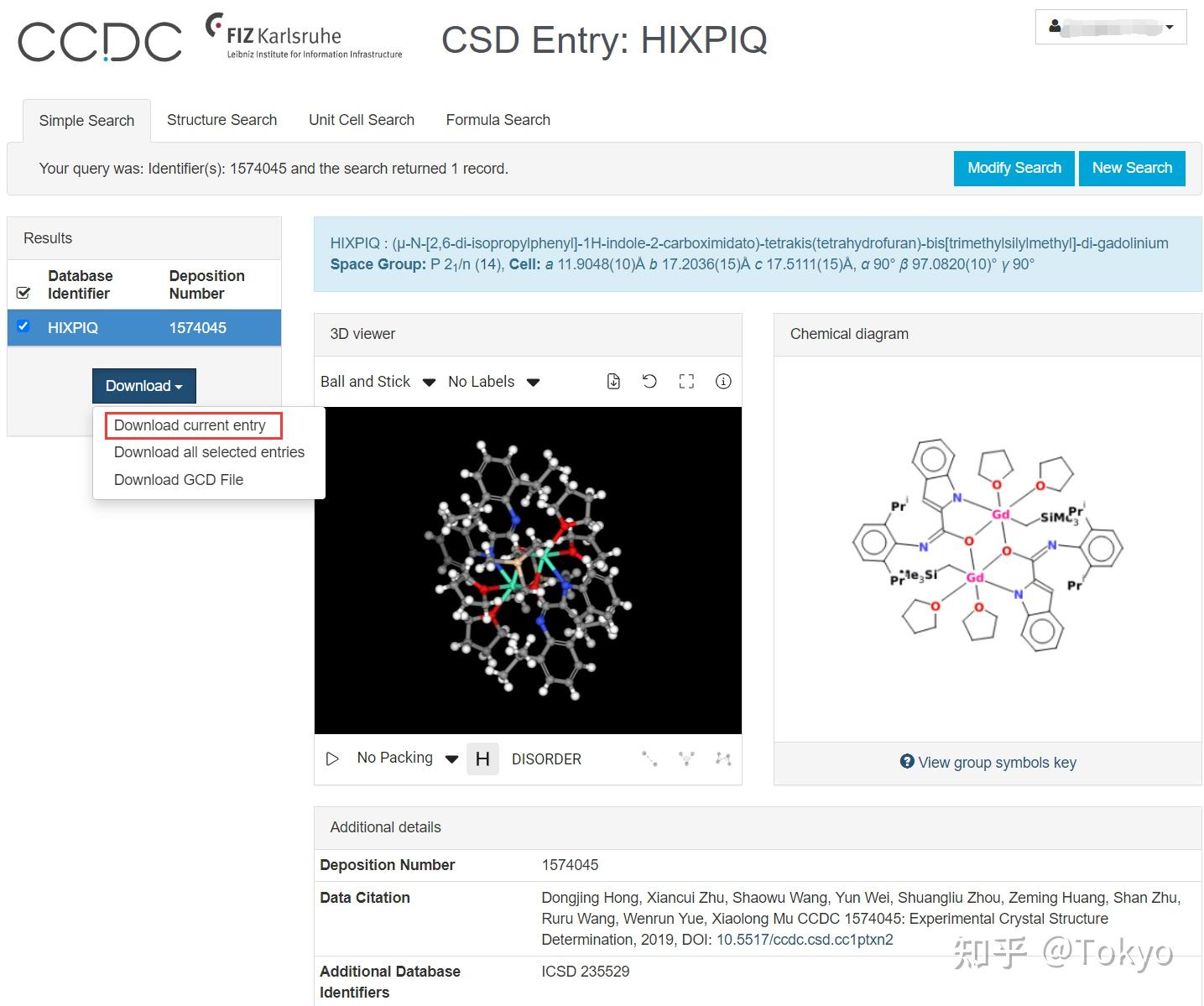 通过CCDC号下载CIF文件 - 知乎
