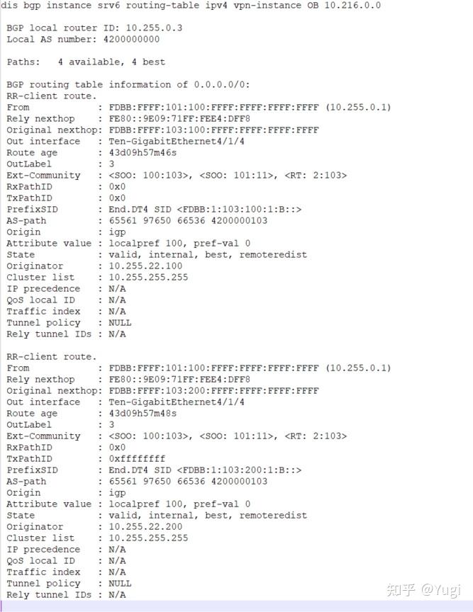EVPN L3VPN over SRv6路由查询解析 - 知乎