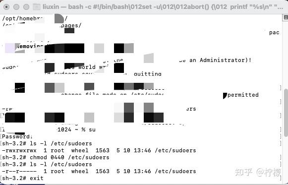 Mac OS sudo: /etc/sudoers is world writable sudo使用报错 - 知乎