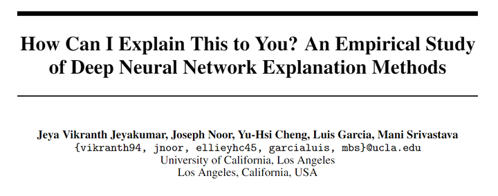 How Can I Explain This to You? An Empirical Study of Deep Neural Network Explanation Methods - 知乎