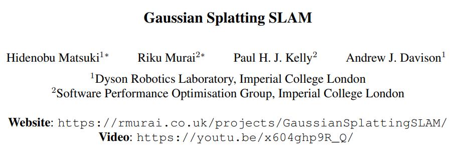 CVPR2024 | Gaussian Splatting SLAM - 知乎