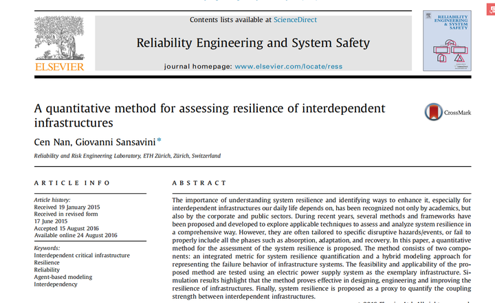 A quantitative method for assessing resilience of interdependent infrastructures翻译 - 知乎