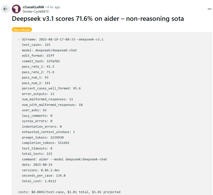 DeepSeek-V3.1：685B的“开源巨舰”，能否挑战闭源旗舰？ - 知乎