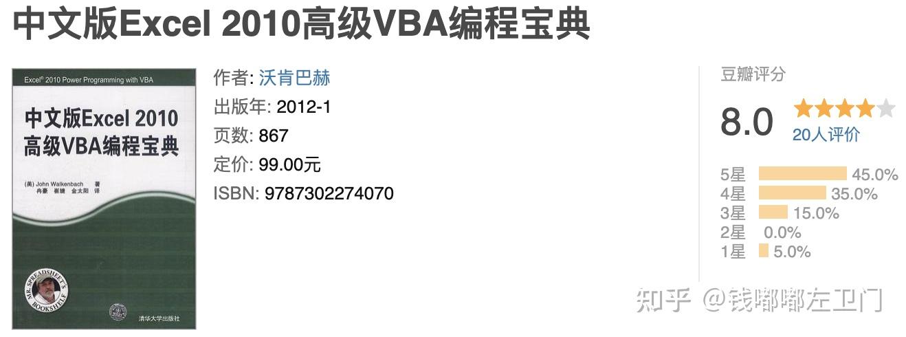 10本 Excel VBA 学习书籍推荐 - 知乎