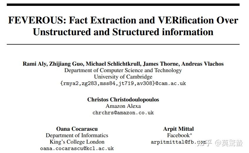 FEVEROUS: Fact Extraction and VERification Over Unstructured and Structured information ...