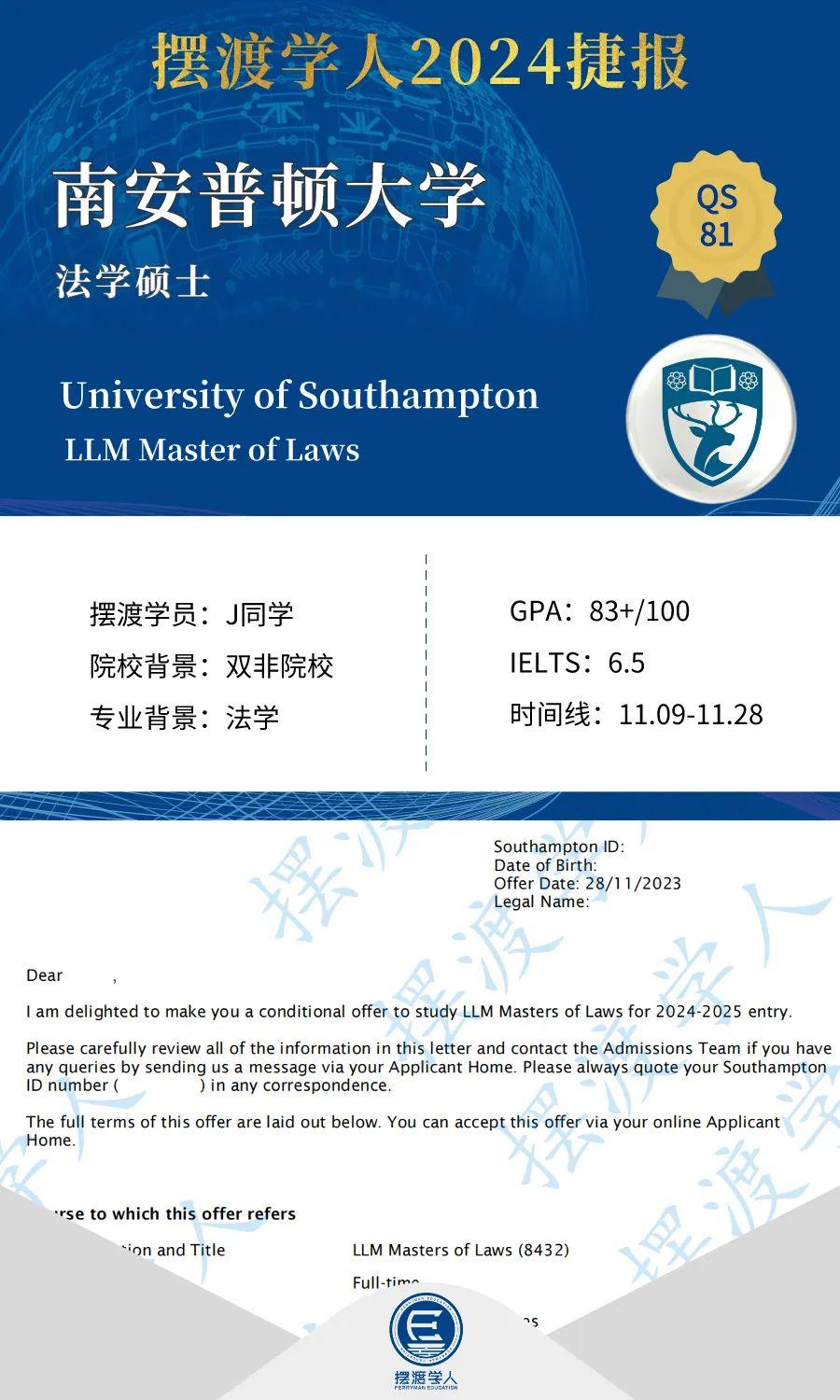 24fall录取案例分析 | 南安普顿大学法学硕士：技术与仲裁流程的整合和仲裁效率LLM Master of Laws - 知乎