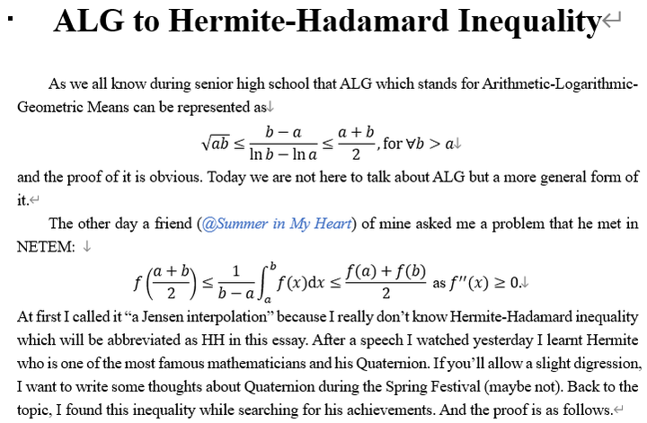 ALG to Hermite-Hadamard Inequality - 知乎