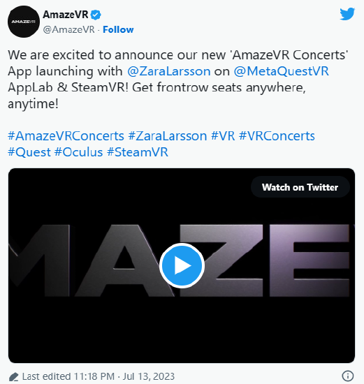 AmazeVR 推出全新 VR 音乐会应用《AmazeVR Concerts》 - 知乎