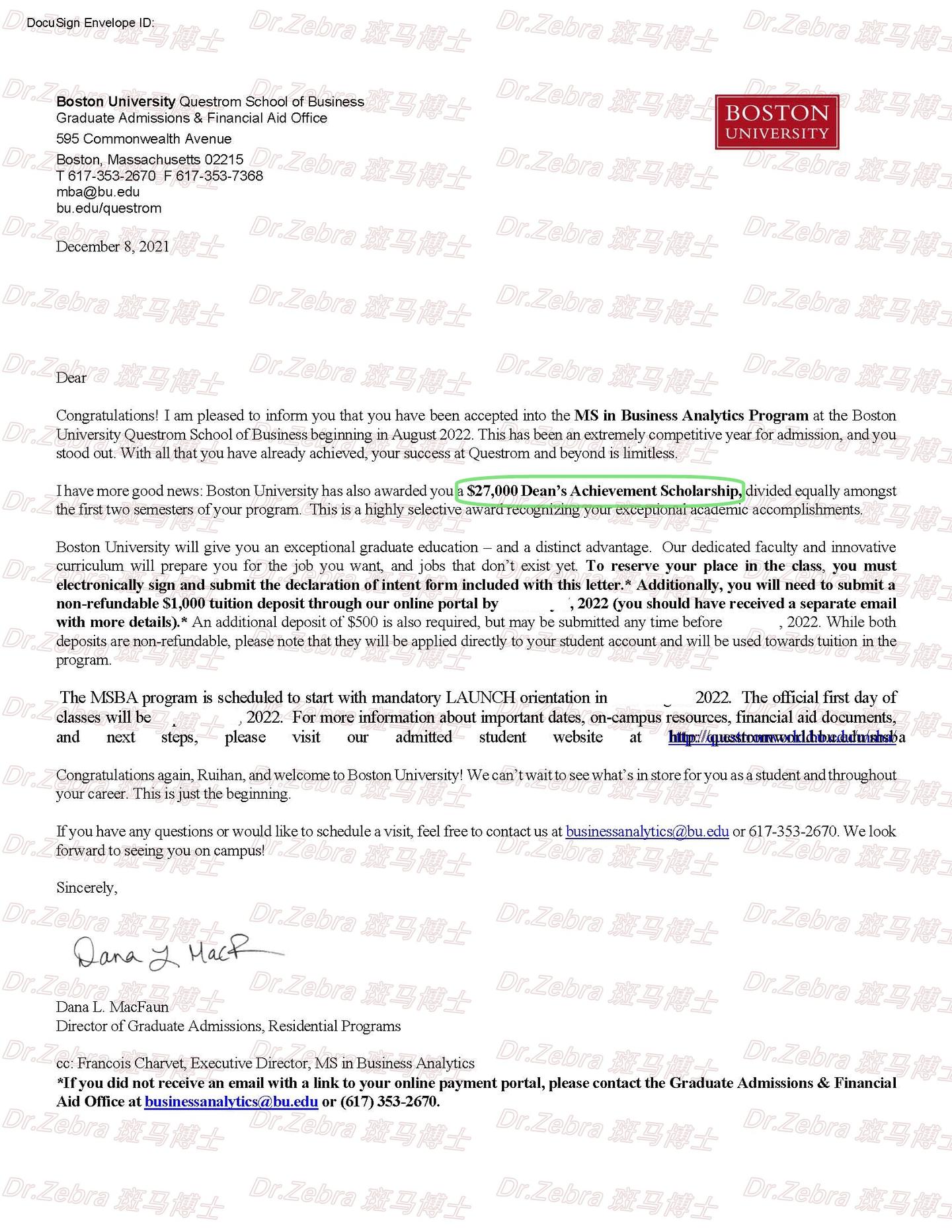 【奖学金】波士顿大学Boston University (BU) MS in Business Analytics (MSABA) 商业分析学 ...