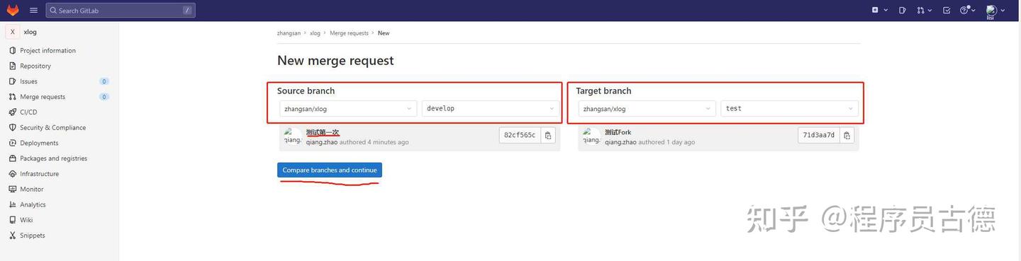 Gitlab中merge request操作说明 - 知乎