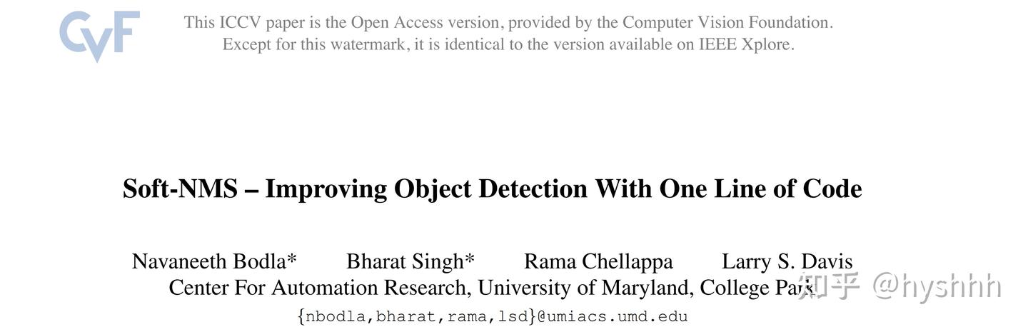 【论文】ICCV2017——Soft-NMS一种NMS（非极大值抑制）的改进方法 - 知乎