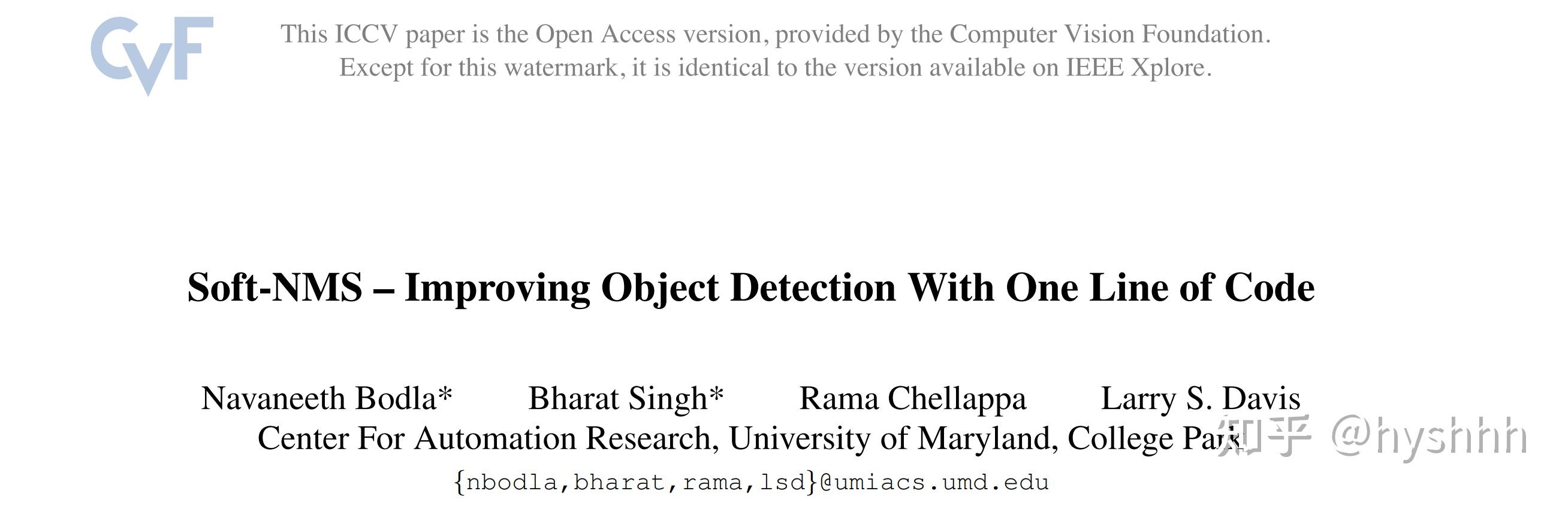 【论文】ICCV2017——Soft-NMS一种NMS（非极大值抑制）的改进方法 - 知乎