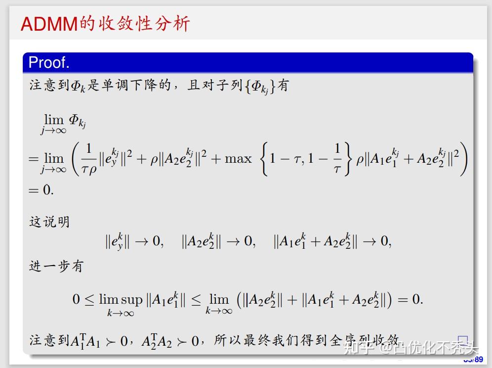 【ADMM】2-block ADMM算法收敛性分析 - 知乎