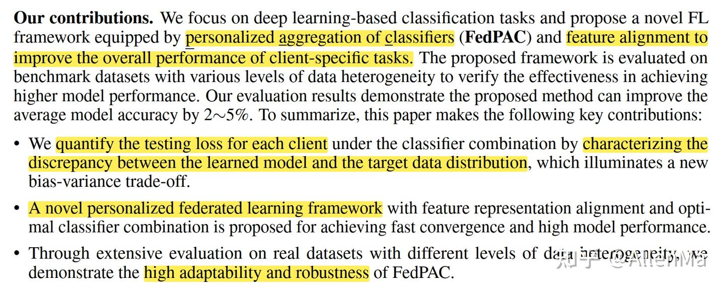 论文笔记--PERSONALIZED FEDERATED LEARNING WITH FEATURE ALIGNMENT AND CLASSIFIER COLLABORATION - 知乎