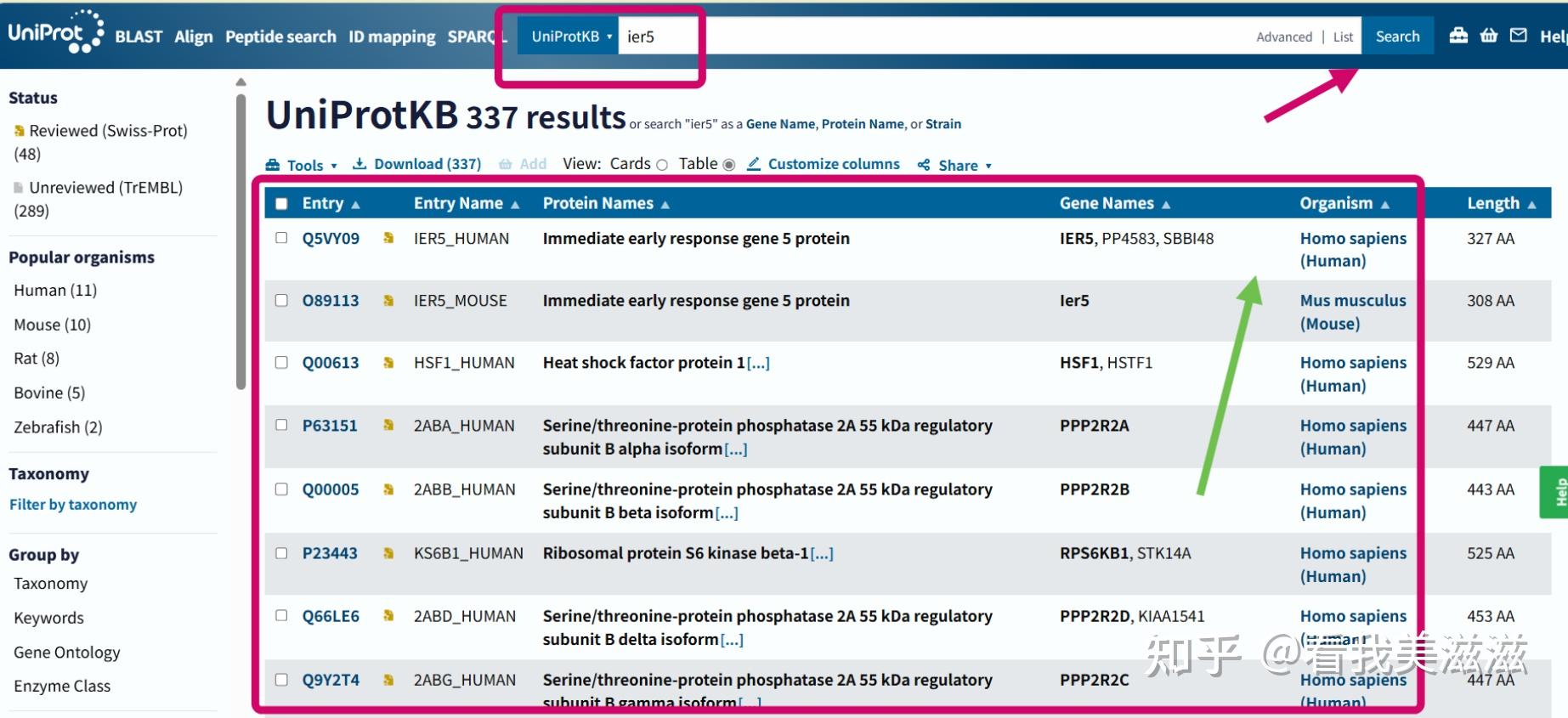 如何利用Uniprotein对比某一基因的同源性 - 知乎