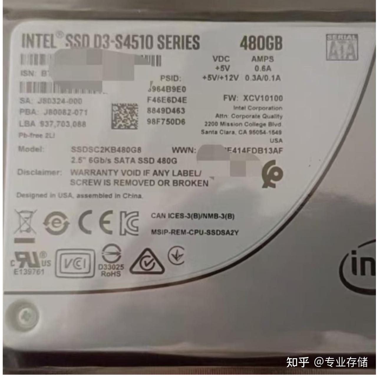 Intel S4510 480G 2.5寸 SATA SSDSC2KB480G801企业级SSD硬盘怎么样？ - 知乎