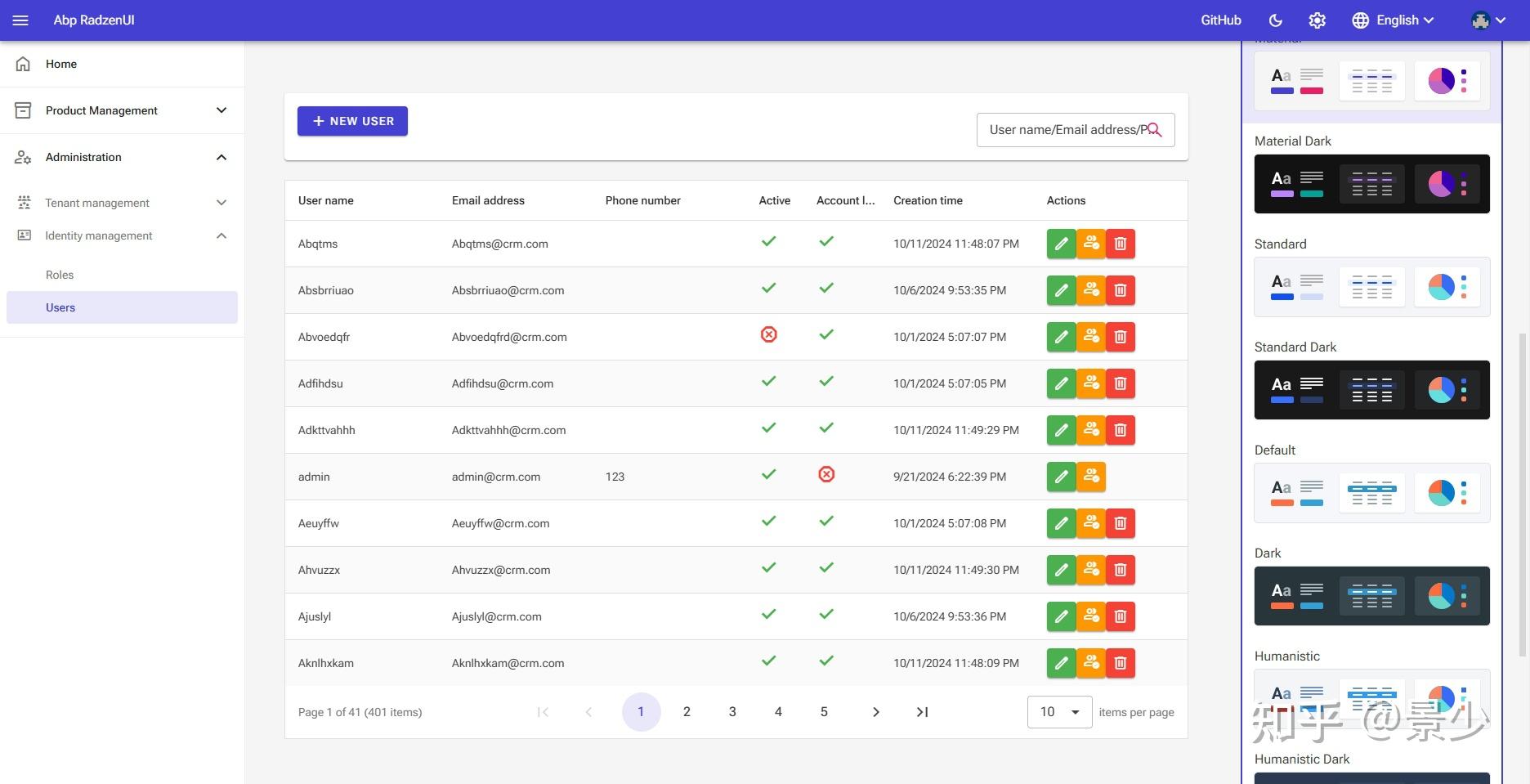 使用Radzen Blazor组件库开发的基于ABP框架炫酷UI主题 - 知乎