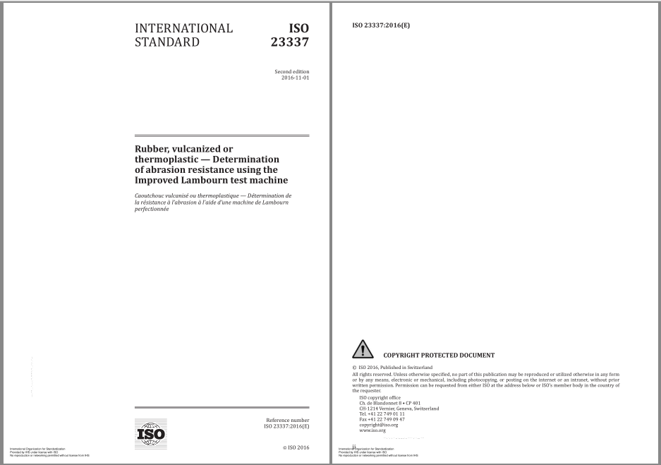 ISO 23337-2016【中文版翻译+PDF原版】硫化橡胶或热塑性橡胶--用改进的兰伯(Lambourn)试验机测定耐磨损性 - 知乎