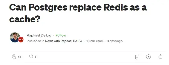 Postgres 可以替代 Redis 作为缓存吗？ - 知乎