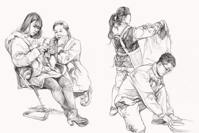 速写人物临摹素材 - 知乎