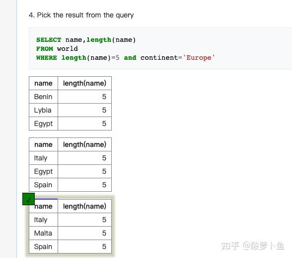 【刷题】SQLZOO（1-6） - 知乎
