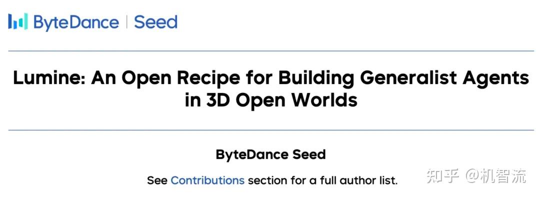 原神启动！字节Seed团队发布Lumine：能在3D开放世界自主探索数小时的通用AI智能体 - 知乎