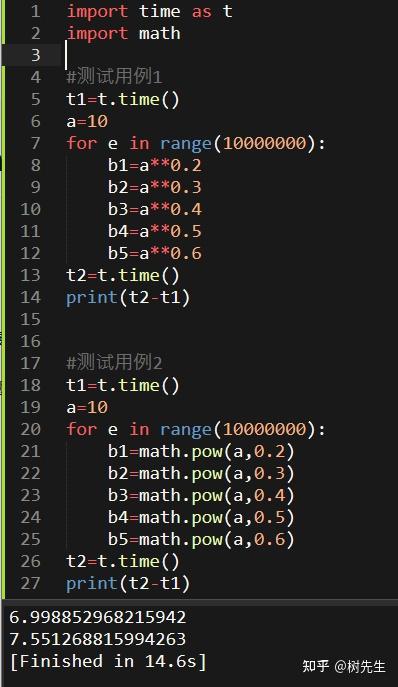 关于python的**运算符以及math.pow函数 - 知乎