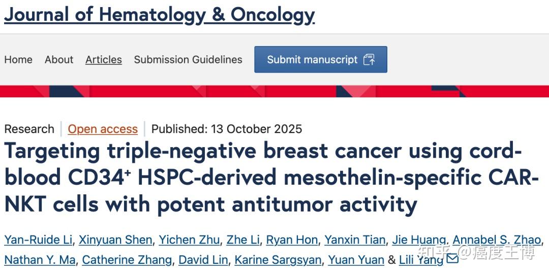 CAR-NKT细胞来了，适用于所有乳腺癌的通用免疫疗法，胰腺癌、肺癌和卵巢癌也能受益！ - 知乎