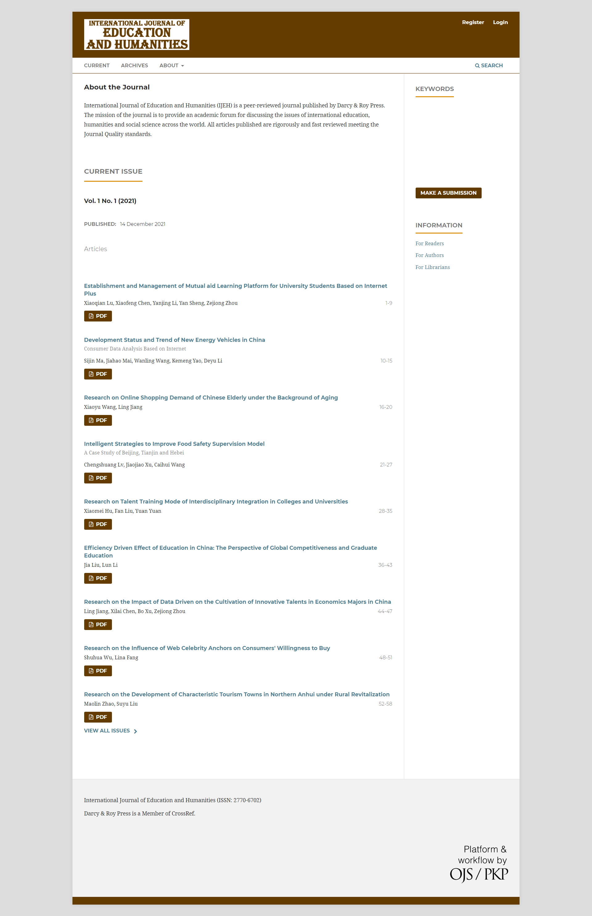 Darcy & Roy Press 出版社 外文期刊 - 知乎