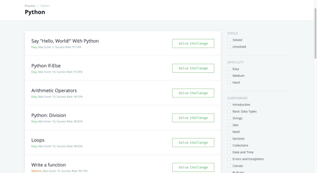 有哪些 python 的在线练习题或编程挑战的网站？ - 知乎