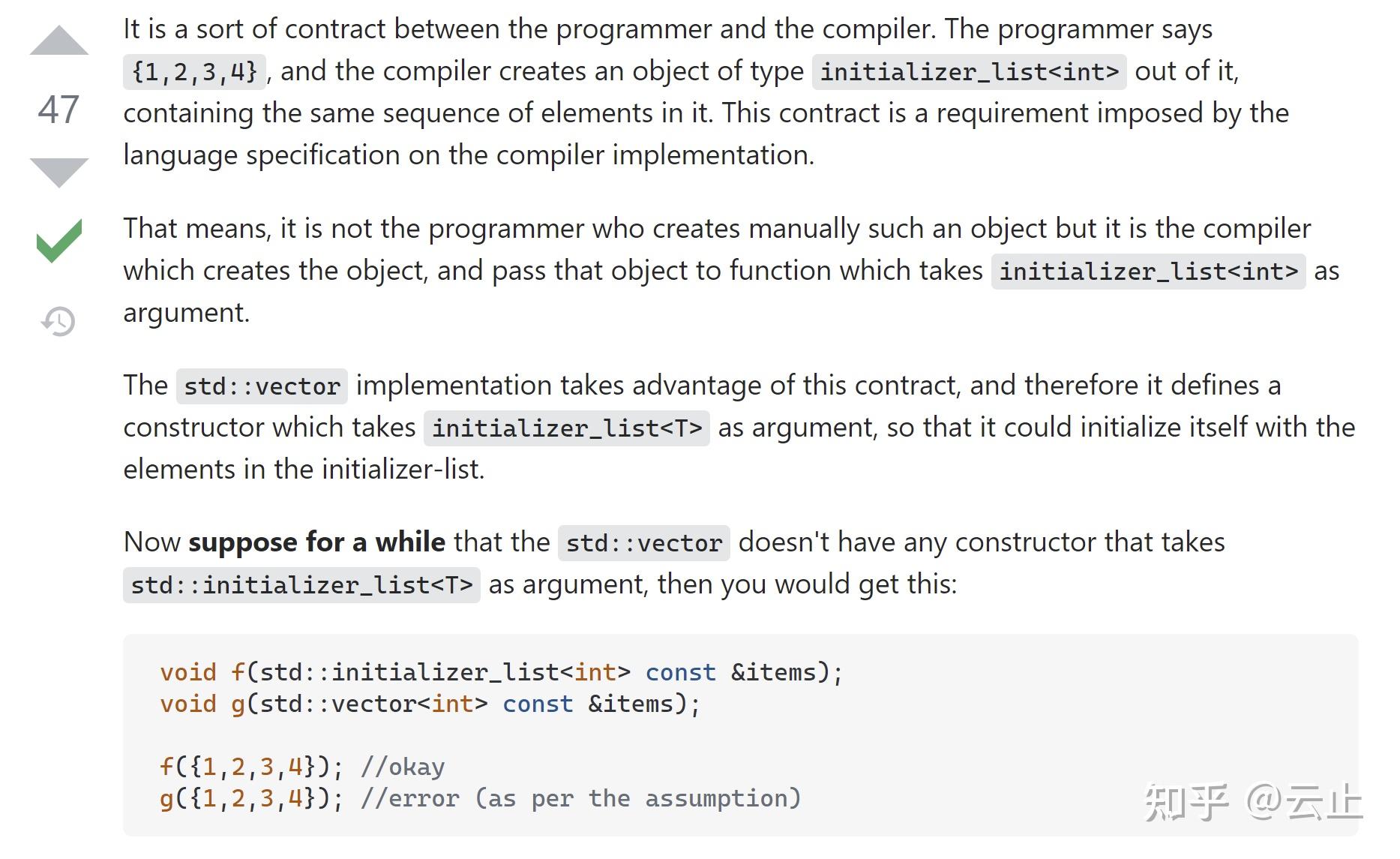 initializer_list 与const vector 有什么区别？ - 知乎